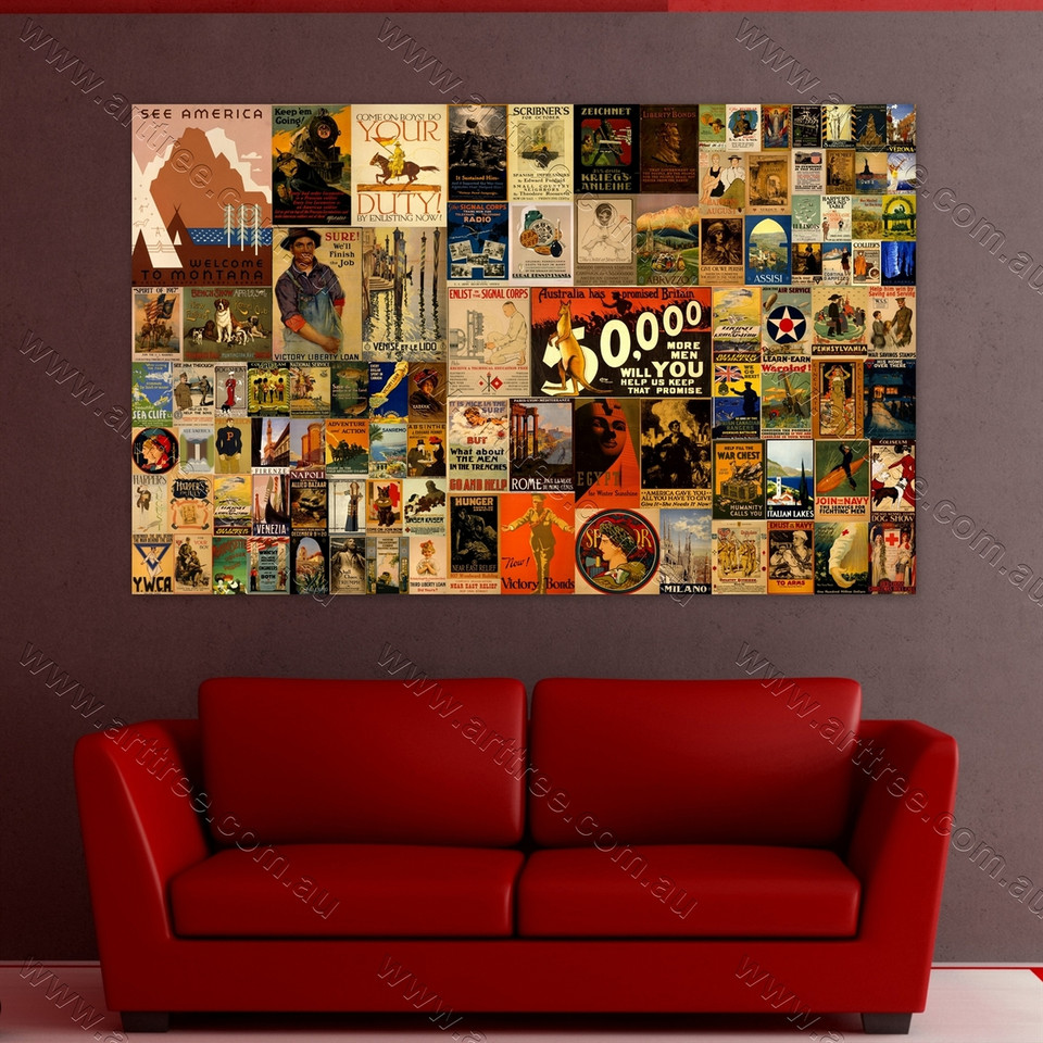 See America Vintage Poster Collage - arttree.com.au