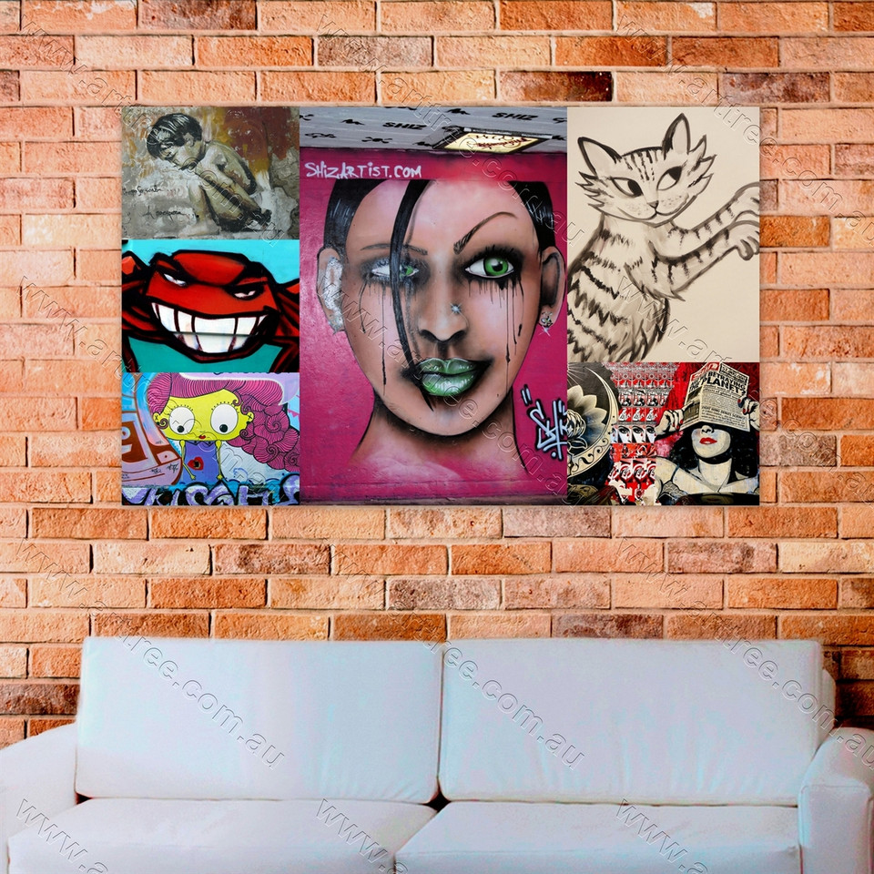 Colorful Alphabets Graffiti Collage - arttree.com.au