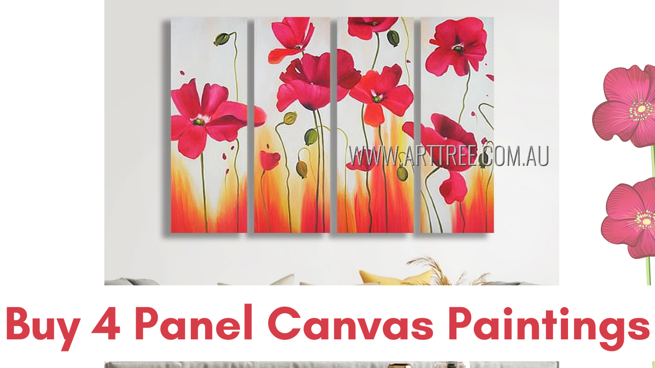 Buy 4 Panel Canvas Painting Video - arttree.com.au