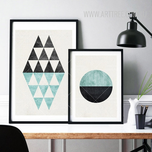 Blue Black Triangles - arttree.com.au