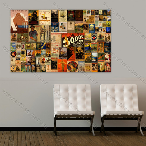 See America Vintage Poster Collage - arttree.com.au