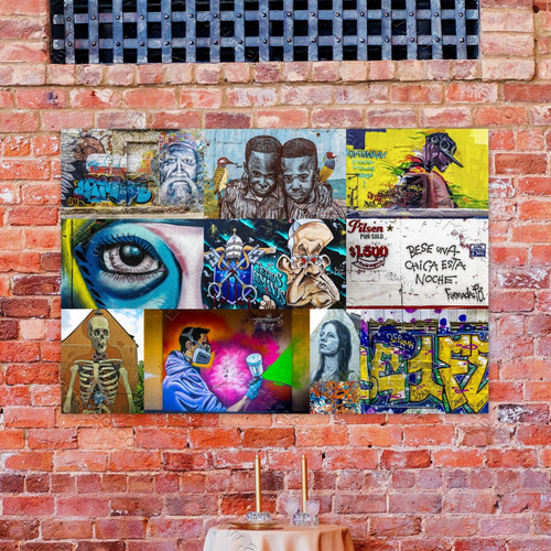 Skeleton Graffiti Street Art - arttree.com.au