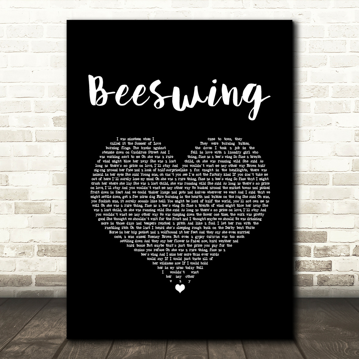Richard Thompson Beeswing Black Heart Song Lyric Art Print ...