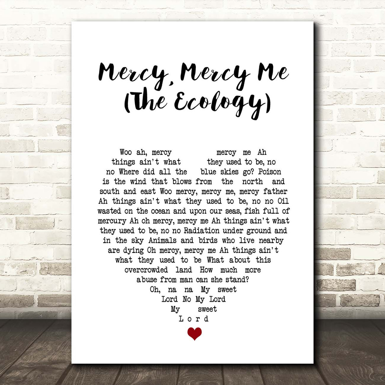 Marvin Gaye Mercy, Mercy Me (The Ecology) Vinyl Record Song Lyric Print ...