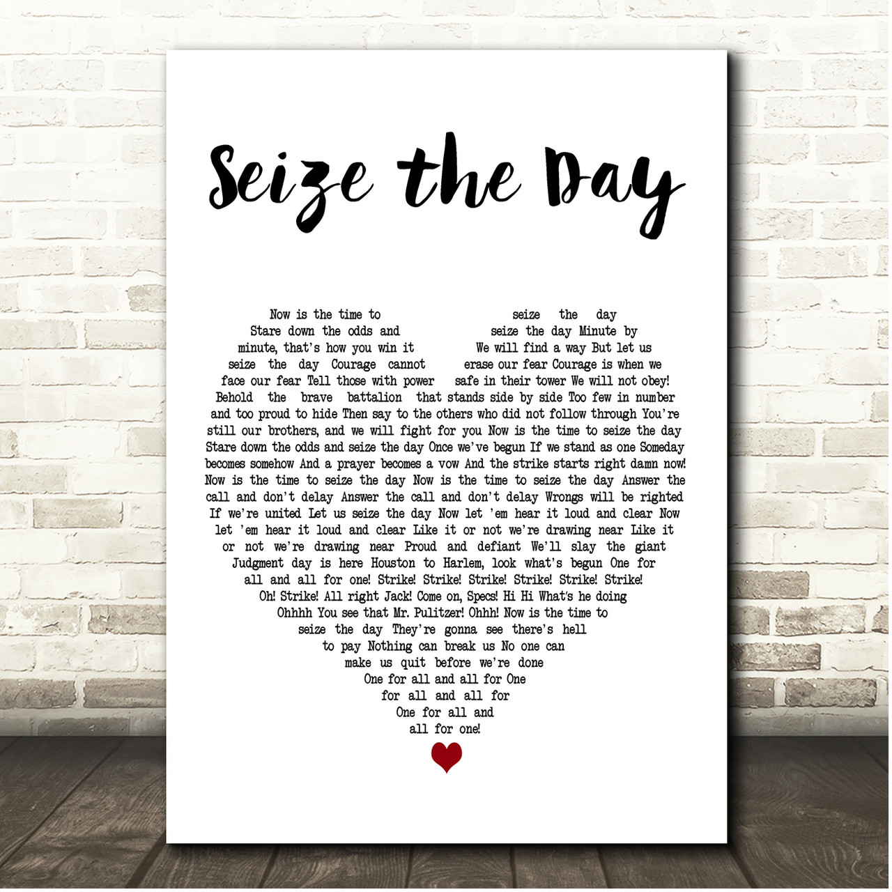 Newsies Original Broadway Cast Seize the Day White Heart Song Lyric ...