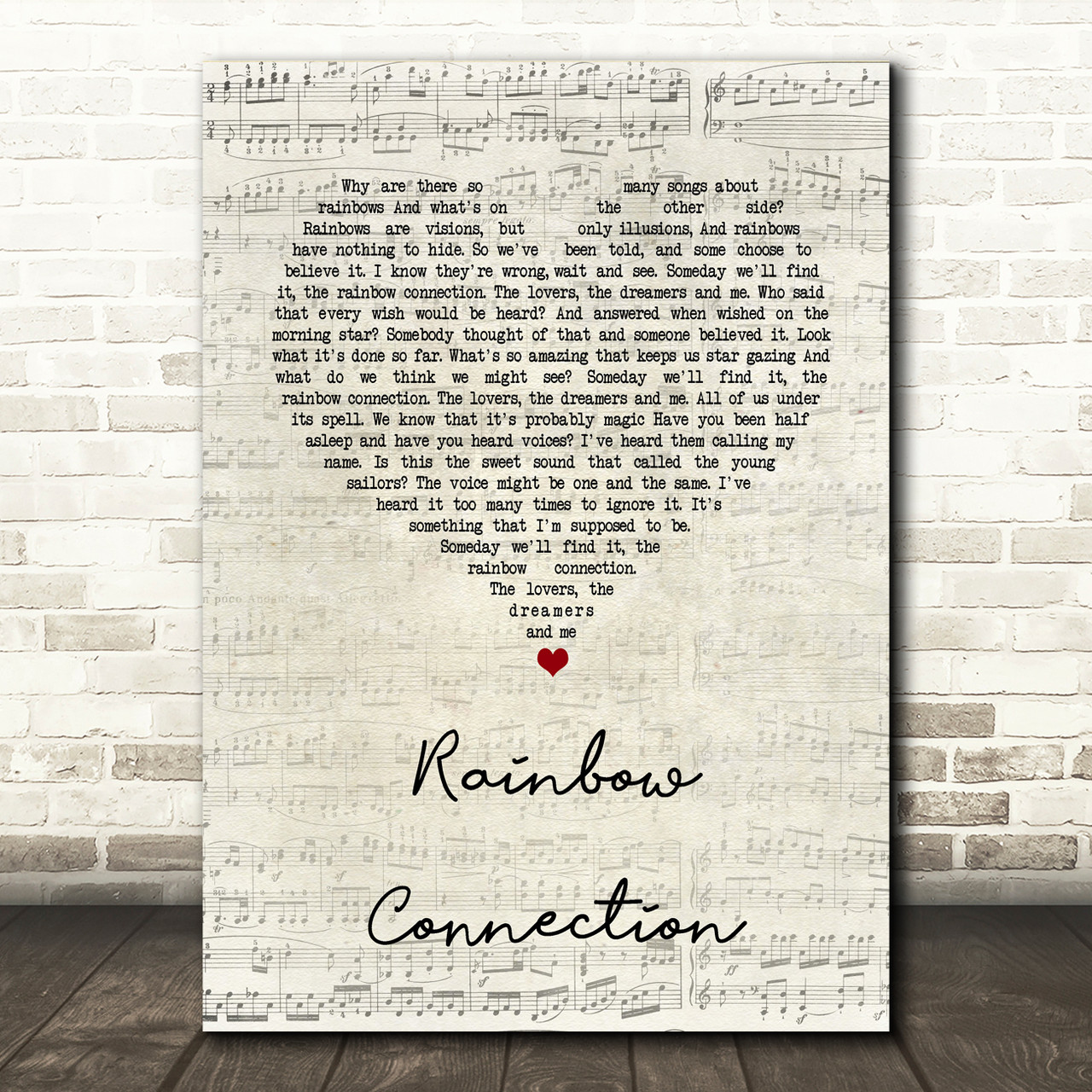 The Muppets Rainbow Connection Script Heart Song Lyric Quote Print ...