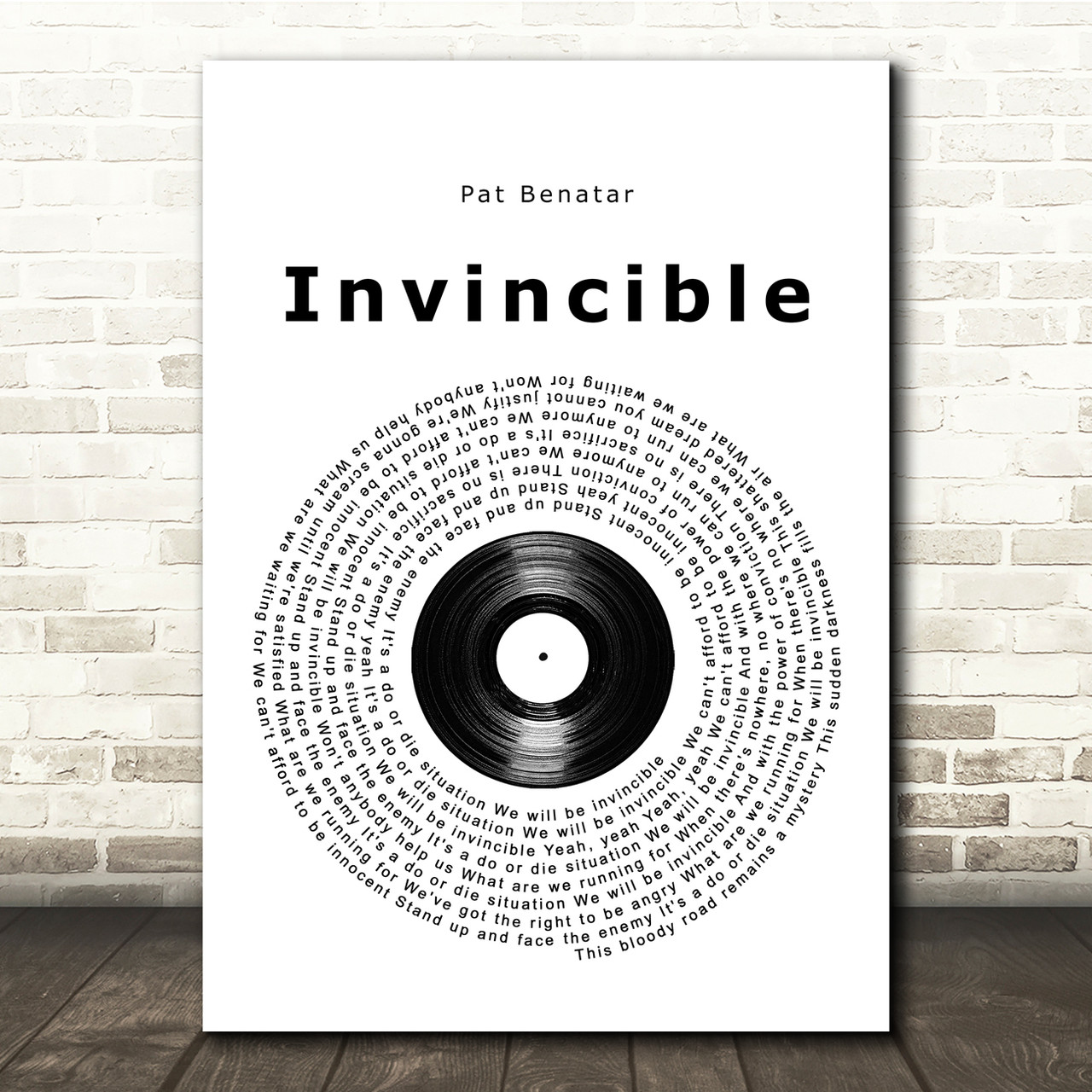 Pat Benatar Invincible Vinyl Record Song Lyric Print - SongLyricPrints ...