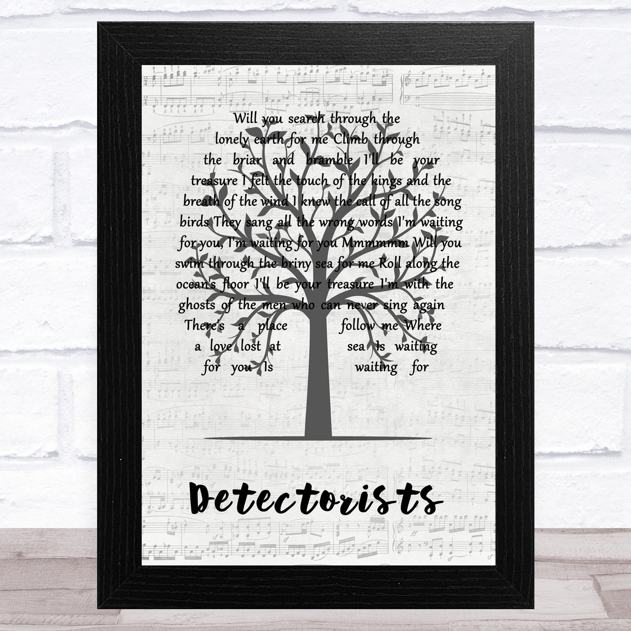 Johnny Flynn Detectorists Music Script Tree Song Lyric Music Art Print ...