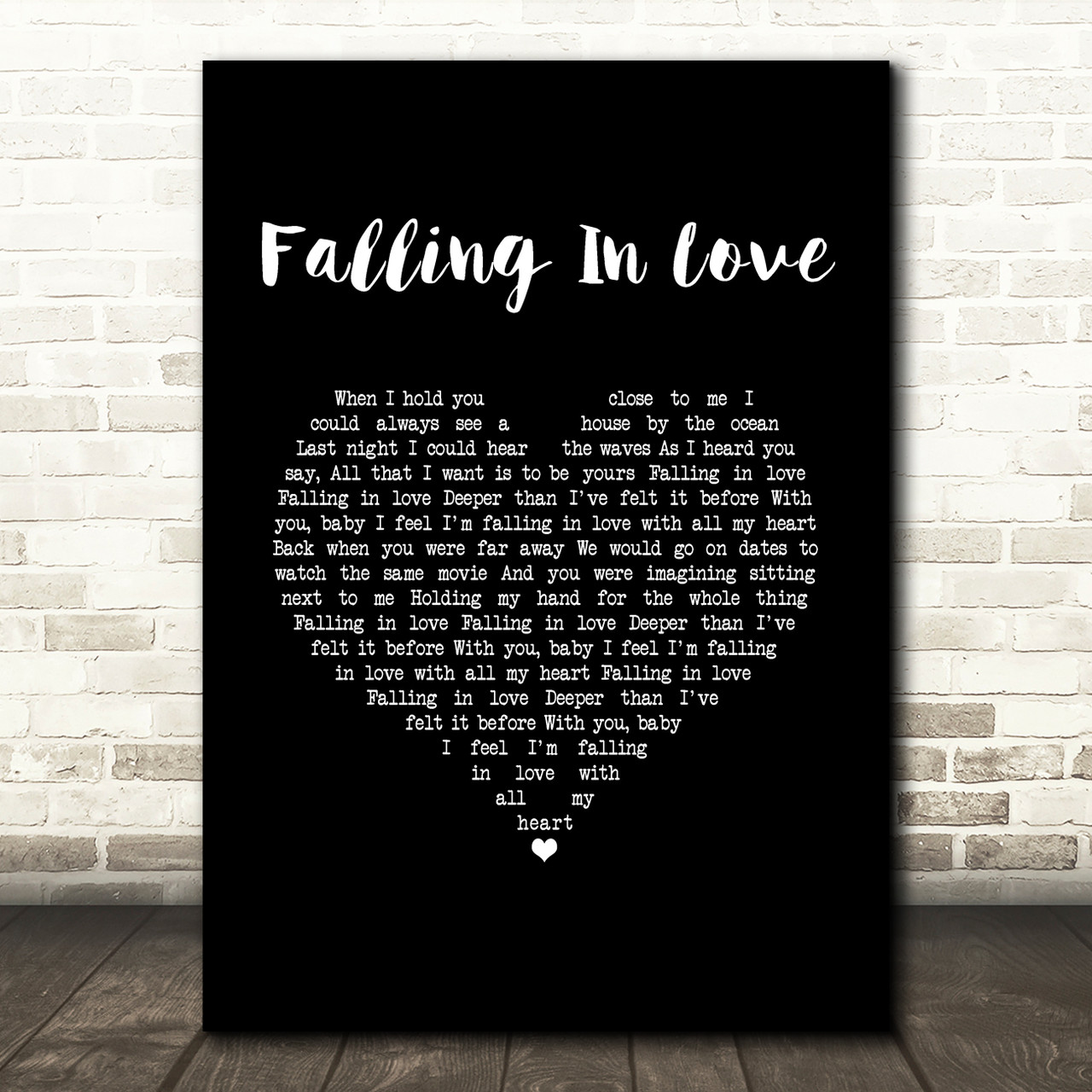 Cigarettes After Sex Falling In Love Black Heart Song Lyric Art Print 1384
