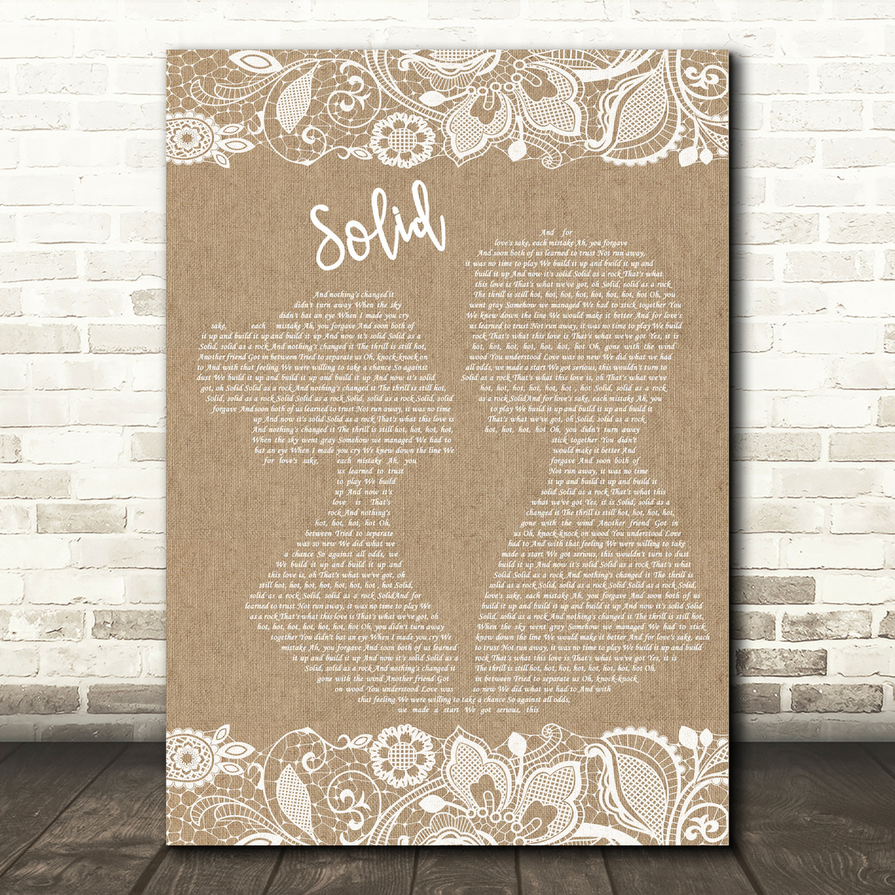 Ashford & Simpson Solid Burlap & Lace Song Lyric Art Print ...
