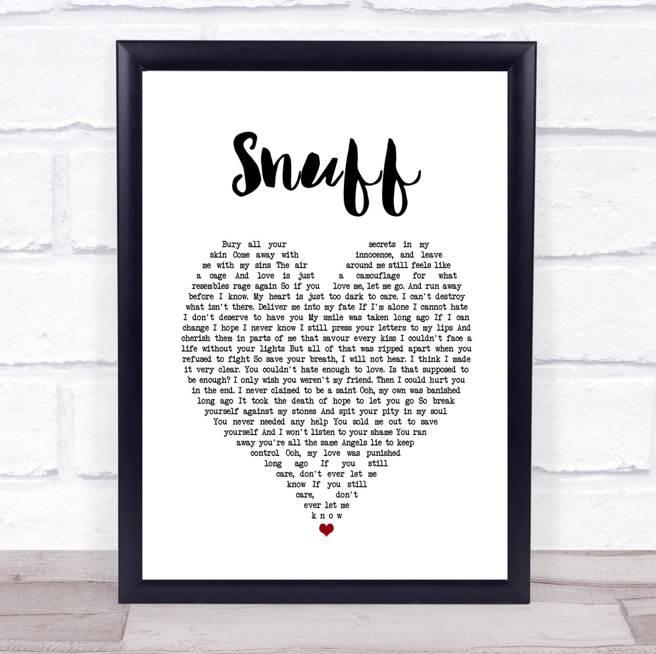 Slipknot Snuff Heart Song Lyric Quote Print - Song Lyric Prints