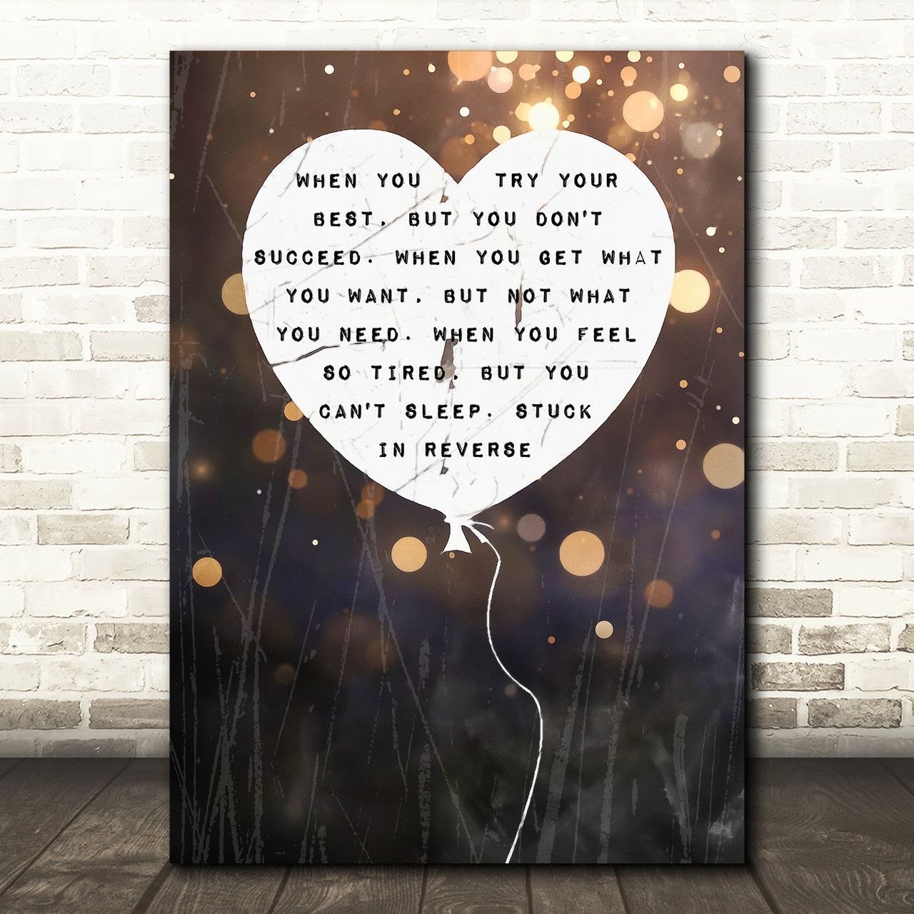 Coldplay Fix You Heart Balloon Music Song Lyric Wall Art Print - Song ...