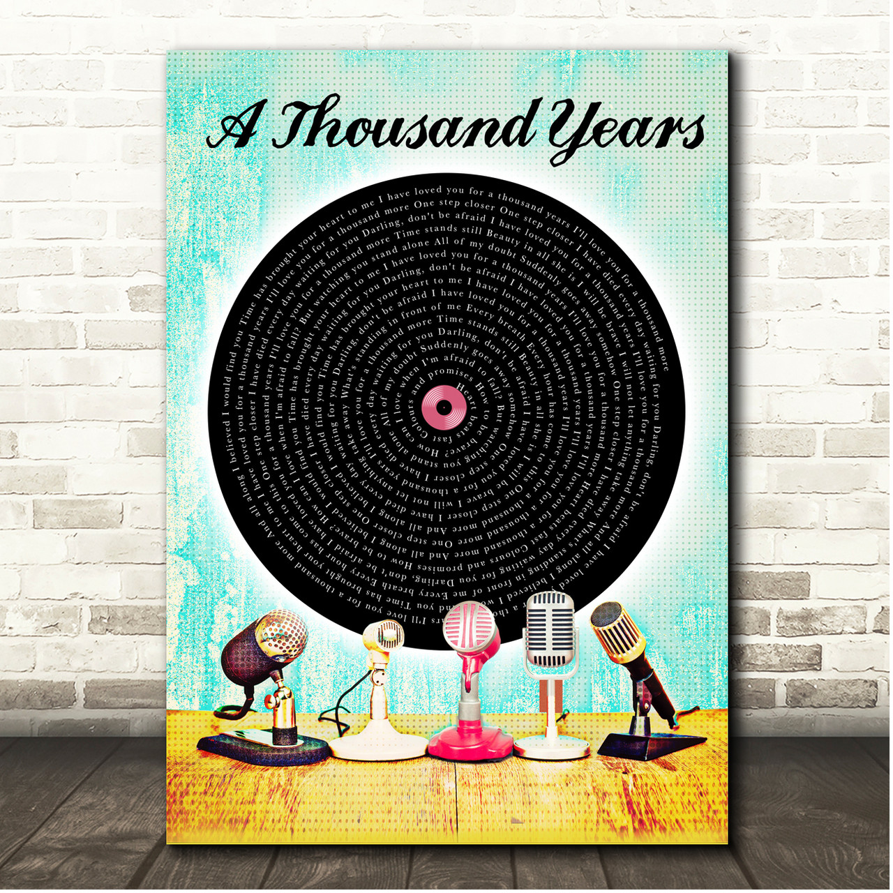 Christina Perri A Thousand Years Retro Microphone Vinyl Song Lyric ...