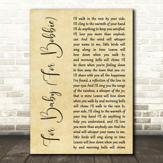 John Denver For Baby (For Bobbie) Rustic Script Decorative Wall Art ...