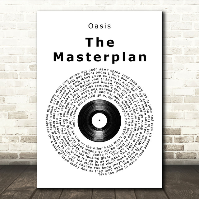Oasis The Masterplan Vinyl Record Song Lyric Print - Song Lyric Prints