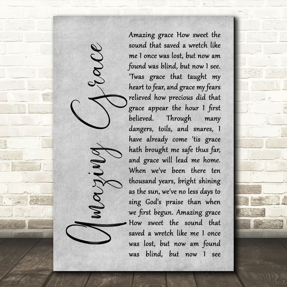 Alan Jackson Amazing Grace Black Script Song Lyric Music Art Print ...