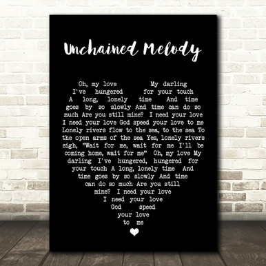 Unchained Melody The Righteous Brothers Black Heart Quote Song Lyric ...