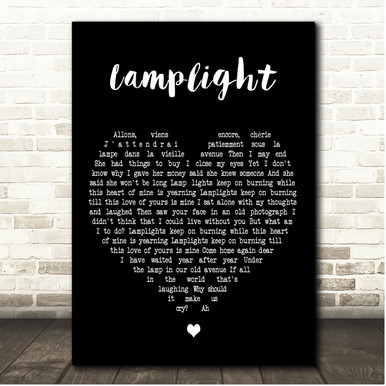 Bee Gees Lamplight Black Heart Song Lyric Print - Song Lyric Prints