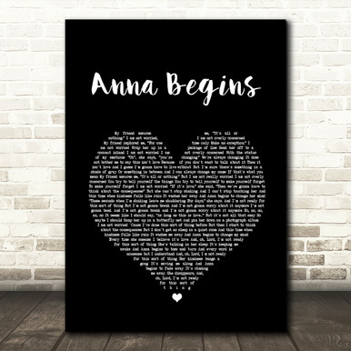 Counting Crows Anna Begins Black Heart Song Lyric Quote Print - Song ...