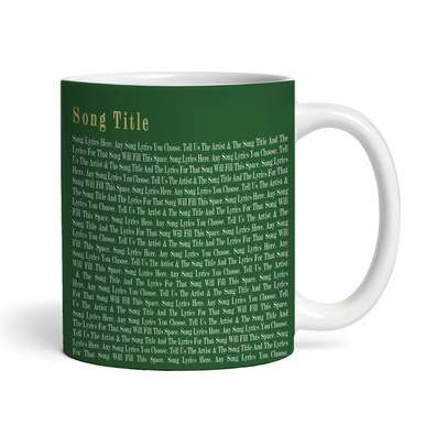 Green Bottom Script Heart Any Song Lyrics Custom Music Gift ...