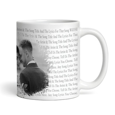 Smudge White Grey Photo Any Song Lyrics Custom Music Gift Personalised ...