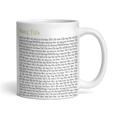 White Bottom Script Heart Any Song Lyrics Custom Music Gift ...