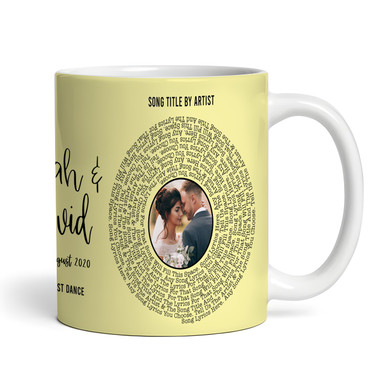 Yellow Vinyl First Dance Any Song Lyrics Custom Music Gift Personalised ...