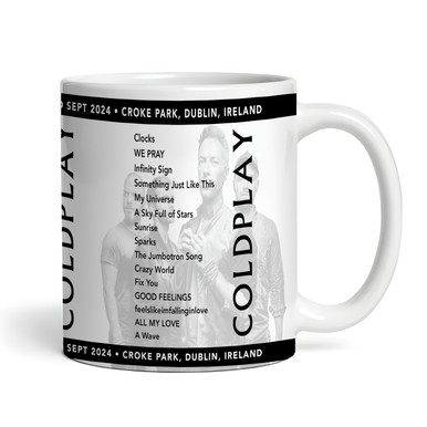 Coldplay Concert Setlist Mug - Any Gig Date Venue - Song Lyric Prints