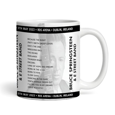 Bruce Springsteen Concert Setlist Gig Mug - RDS Arena, Dublin, Ireland ...