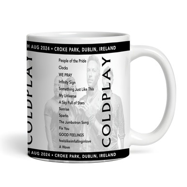 Coldplay Concert Setlist Gig Mug - Croke Park, Dublin, Ireland - August ...
