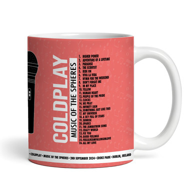 Red Microphone Coldplay Concert Setlist Gig Mug - Croke Park, Dublin ...
