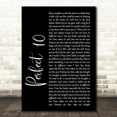 The Beautiful South Perfect 10 Black Script Song Lyric Quote Print ...