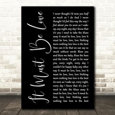 LABI SIFFRE It Must Be Love Black Script Song Lyric Print - Song Lyric ...