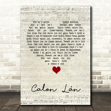 Cerys Matthews Calon Lân Script Heart Song Lyric Quote Music Print ...