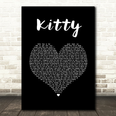 Joe Weller Kitty Black Heart Song Lyric Wall Art Print - Song Lyric Prints