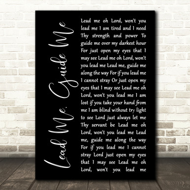 Elvis Presley Lead Me, Guide Me Black Script Song Lyric Wall Art Print ...