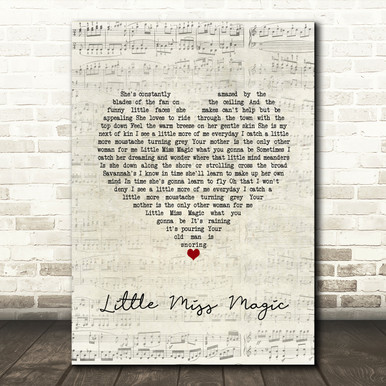 Jimmy Buffett Little Miss Magic Script Heart Song Lyric Wall Art Print ...
