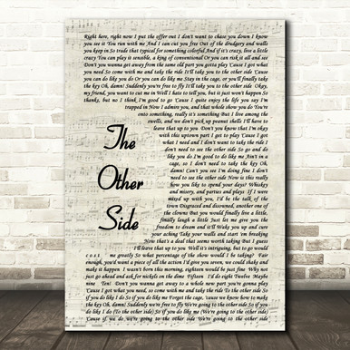 The Other Side The Greatest Showman Song Lyric Vintage Script Quote ...