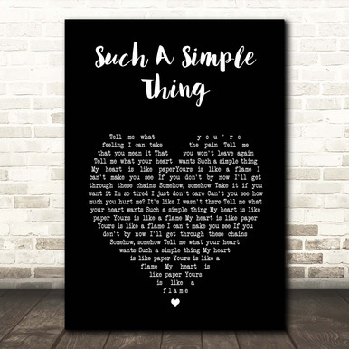 Ray LaMontagne Such A Simple Thing Black Heart Song Lyric Print - Song ...