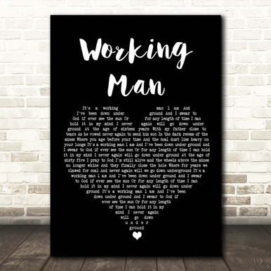 David Alexander Working Man Black Heart Song Lyric Print - Song Lyric ...