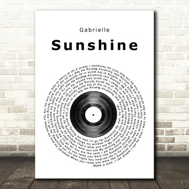 Gabrielle Sunshine Vinyl Record Song Lyric Quote Print - Song Lyric Prints