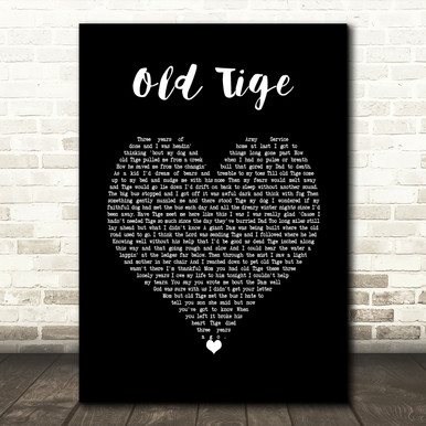 Jim Reeves Old Tige Black Heart Song Lyric Art Print - Song Lyric Prints