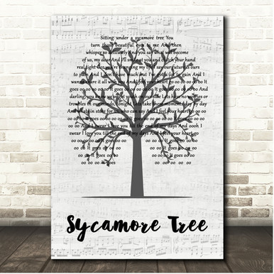 The Hunna Sycamore Tree Music Script Tree Song Lyric Print - Song Lyric ...
