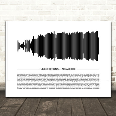 Arcade Fire Unconditional I Sound Wave Minimal Song Lyric Print - Song ...