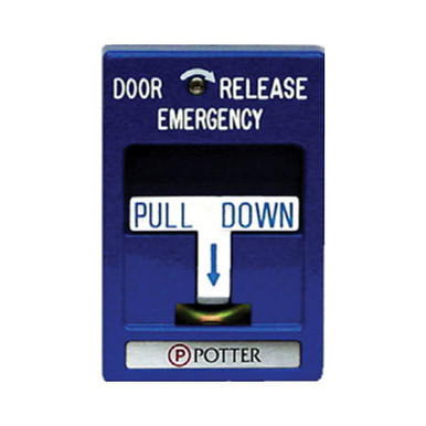 1000619 Potter RMS-1T Blue SPST Pull Station - Releasing - Non-Returnable