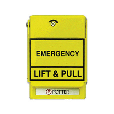 1000624-27 Potter Custom RMS-1T-LP-WP Yellow Dual Action Pull Station ...
