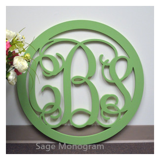 Wooden Monogram Letters with Round Border - MonogramCrafty