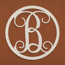 Wooden Monogram Initials with Round Border - MonogramCrafty