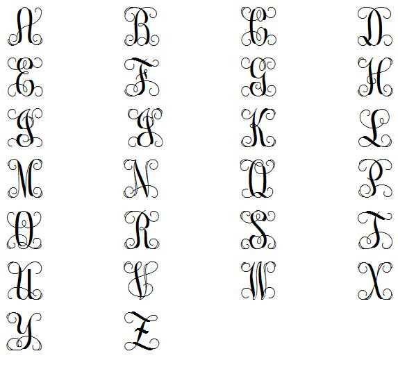 Wooden Initials Vine Script Monogram - MonogramCrafty