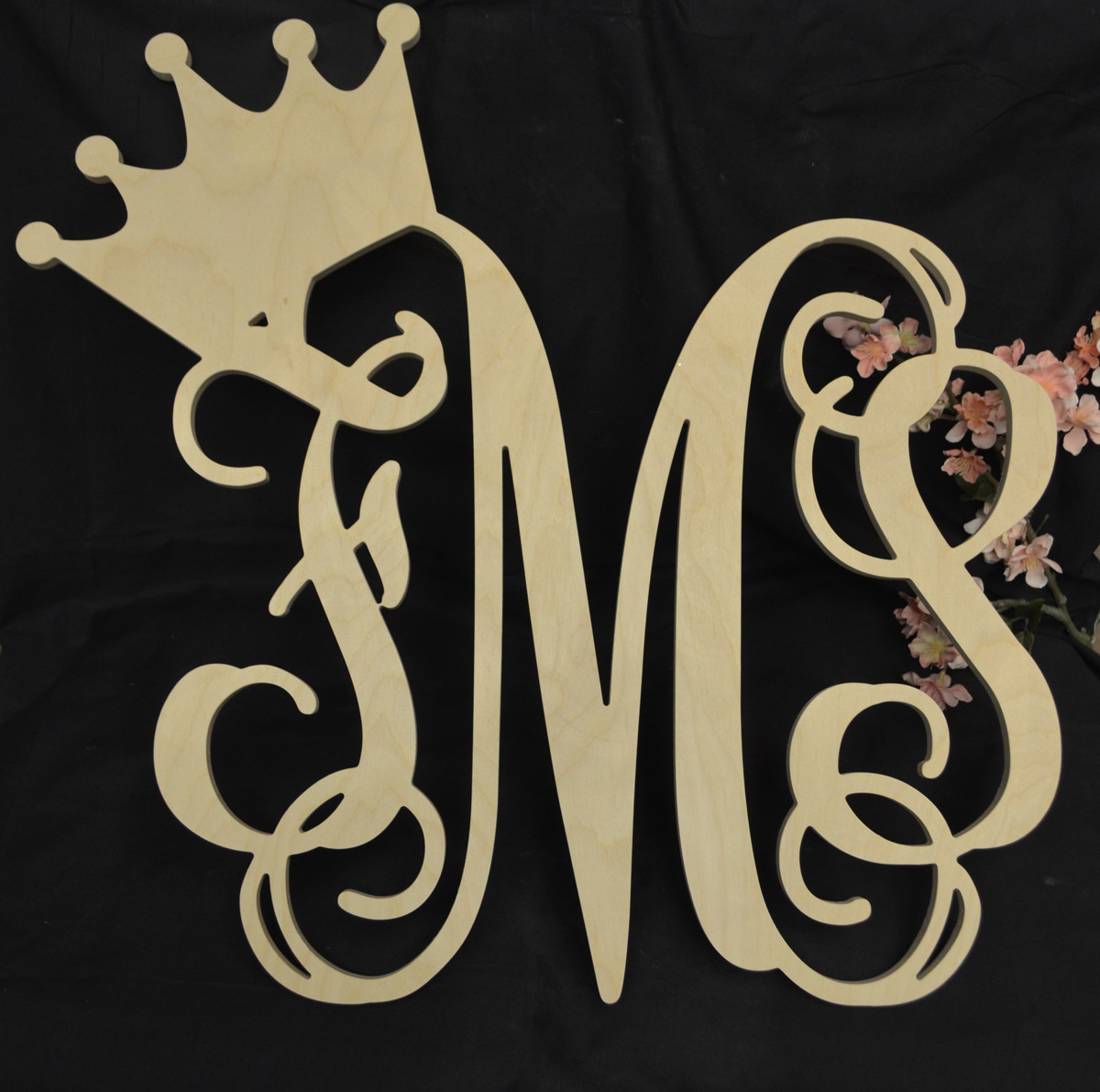 Personalized Monogram with Glittered Crown, Custom Monogram Wall ...